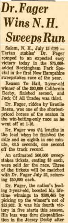 It's been 50 years since Dr. Fager visited the Rock