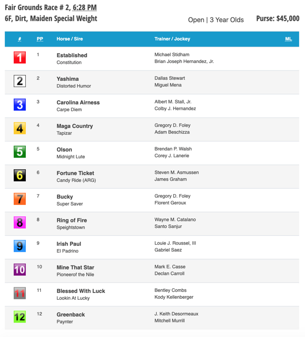 Gun Runner's full brother entered for debut at Fair Grounds